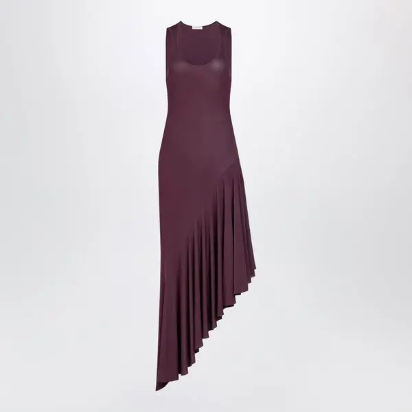 Alaïa Asymmetric Fluid Viscose Jersey Dress - Purple