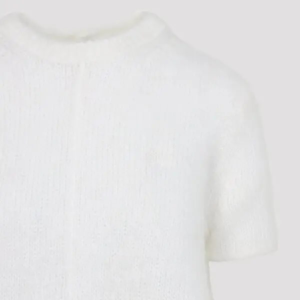Loewe Short Sleeve Embroidered Mohair Blend Sweater