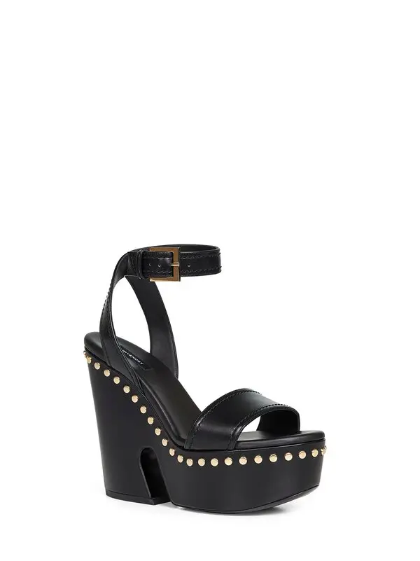 Givenchy Black Leather Studded Platform Sandals