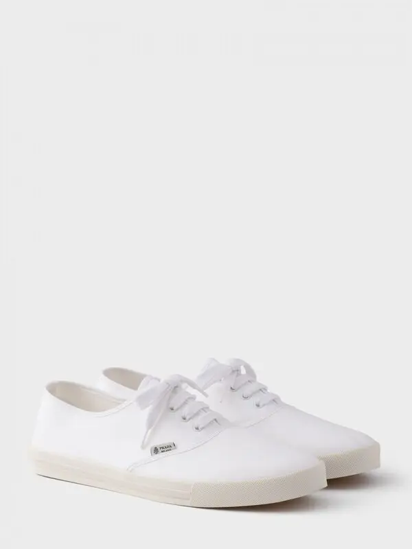 Prada Leather Lace-up Sneakers - White