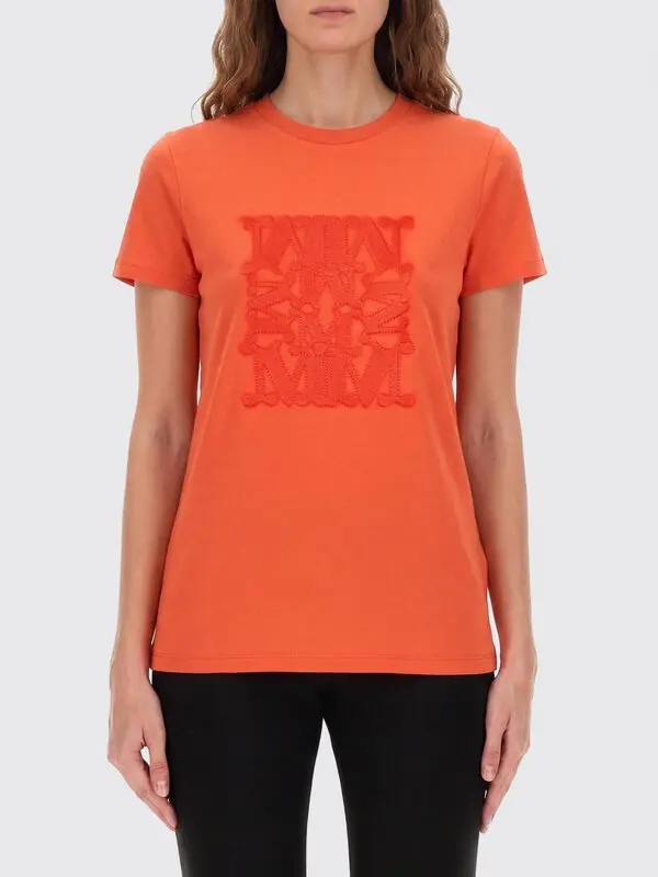 Max Mara T-shirt With Logo Detail - Red