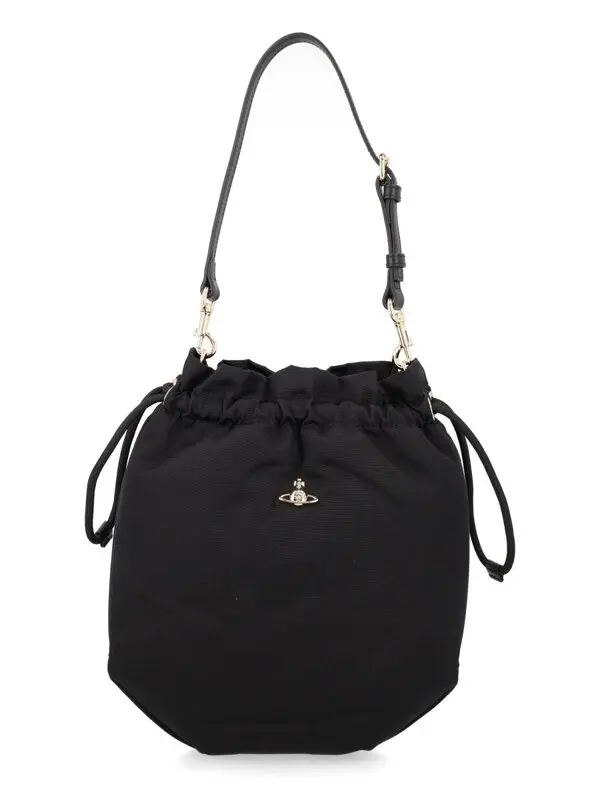 VIVIENNE WESTWOOD Viscose Orb Detail Bucket Bag - Black