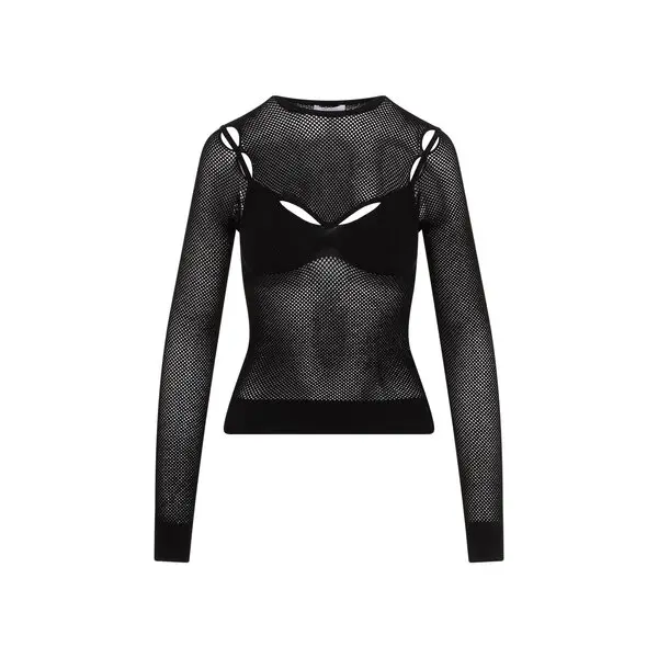 Off-White Mesh Arrow Bralette Top - Black