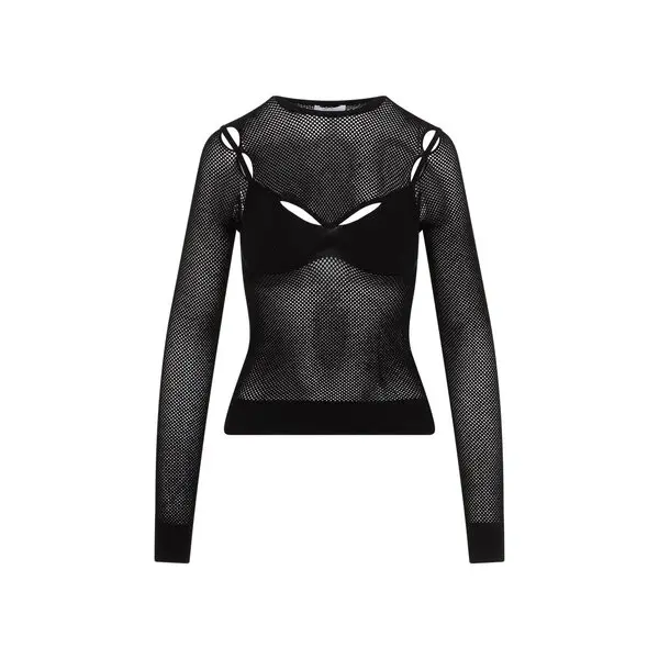 Off-White Mesh Arrow Bralette Top - Black