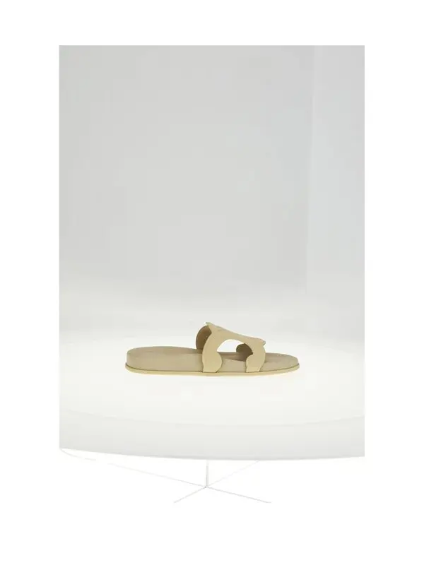 Celine Triomphe Slide Sandals - Cream