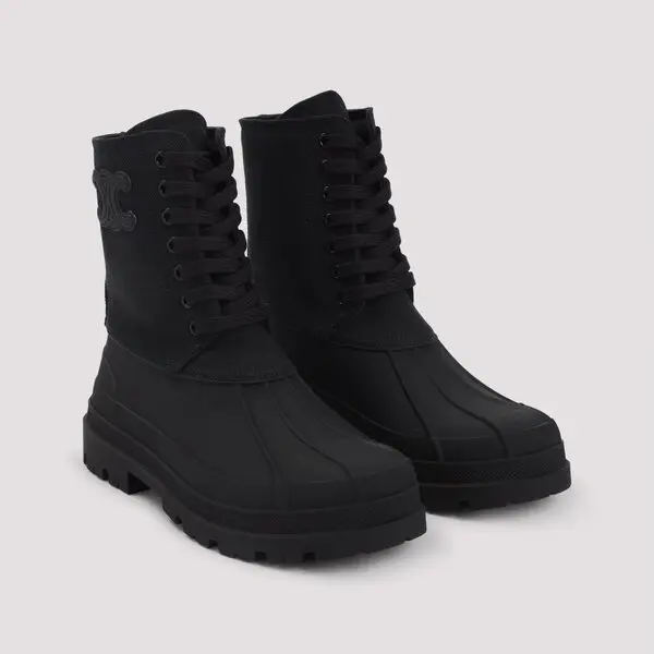 Celine Triomphe Canvas Lace-up Boots