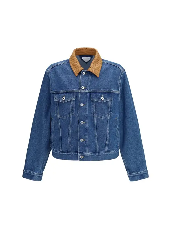 Bottega Veneta Intreccio Denim Jacket - Blue