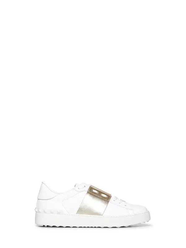 Valentino Garavani White Calfskin Open Sneakers - Multicolor