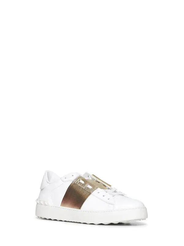 Valentino Garavani White Calfskin Open Sneakers - Multicolor