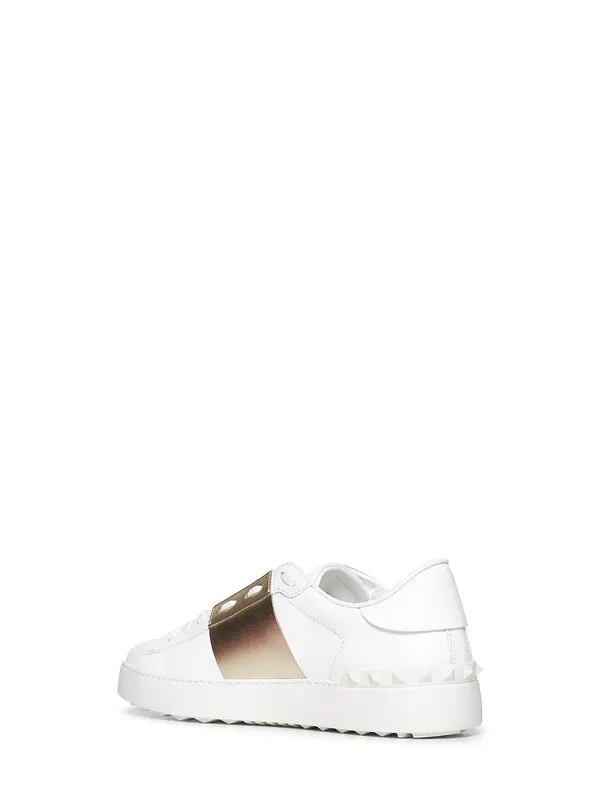 Valentino Garavani White Calfskin Open Sneakers - Multicolor