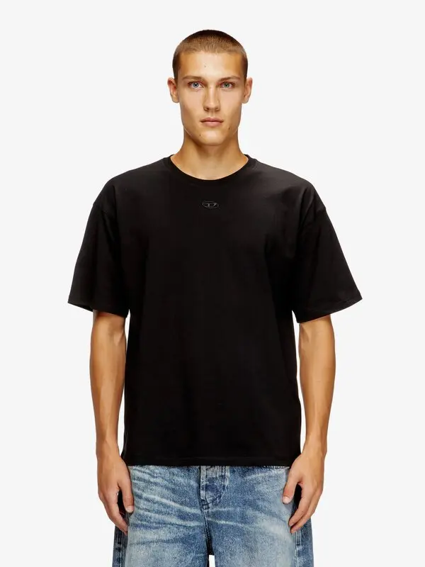 DIESEL® Cotton T-shirt With Embroidered Logo On The Front - Multicolor