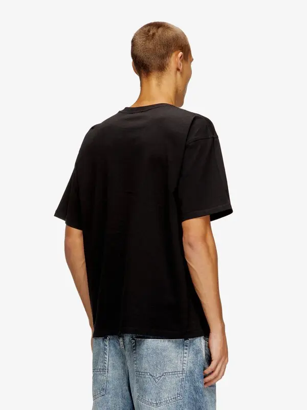 DIESEL® Cotton T-shirt With Embroidered Logo On The Front - Multicolor