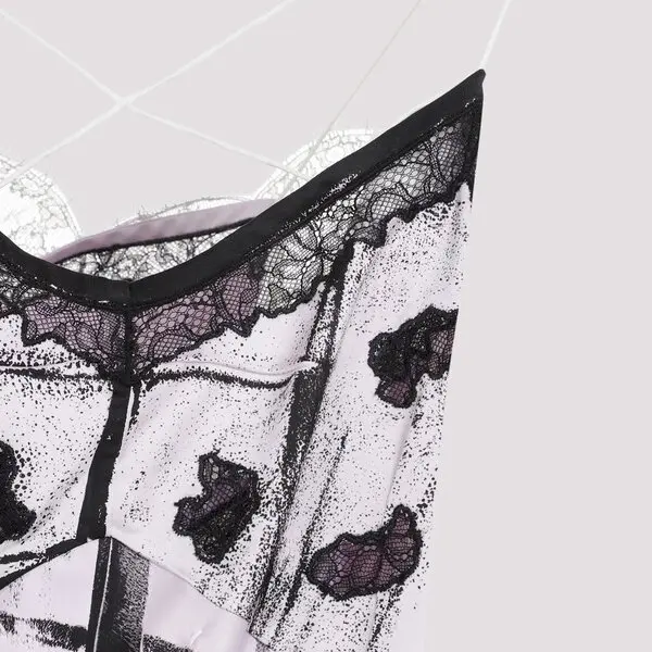 MAISON MARGIELA Silk Midi Dress With Lace Trim