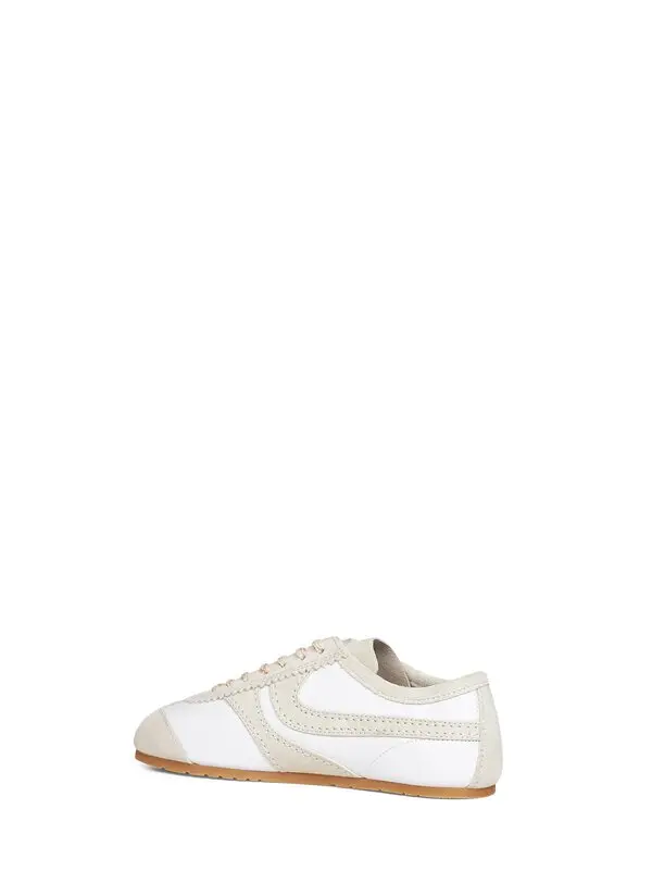 Dries Van Noten White Nappa Leather Lace-up Sneakers With Suede Detailing - Multicolor
