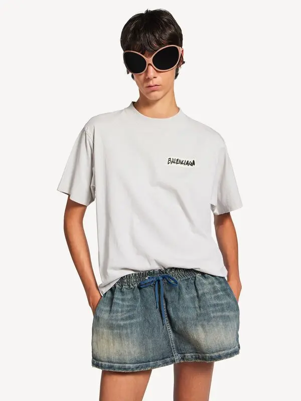 Balenciaga Medium Fit Jersey T-shirt - White