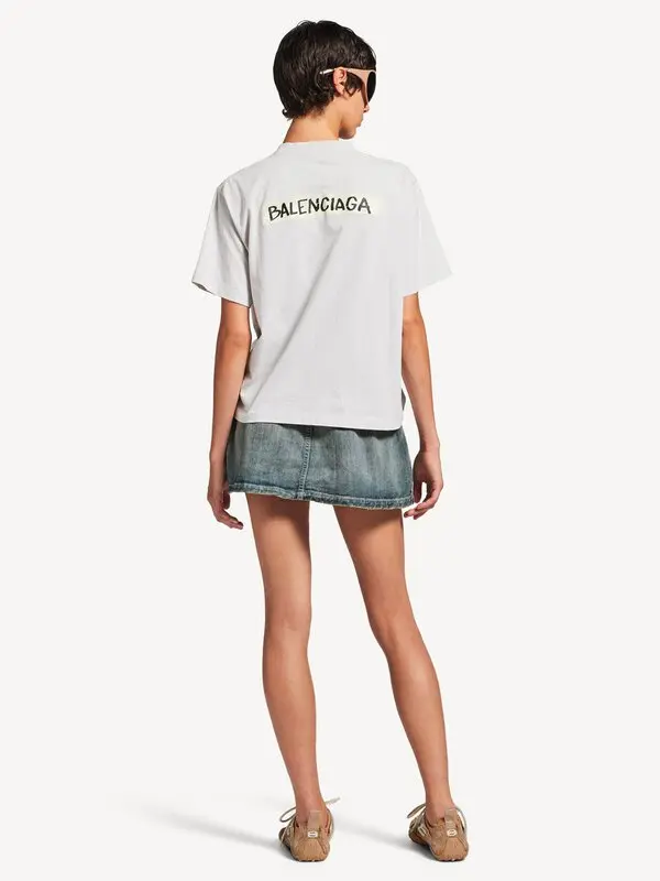 Balenciaga Medium Fit Jersey T-shirt - White