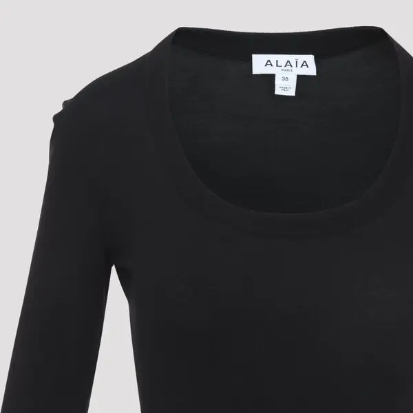 Alaïa Ruffled Knit Mini Dress - Black