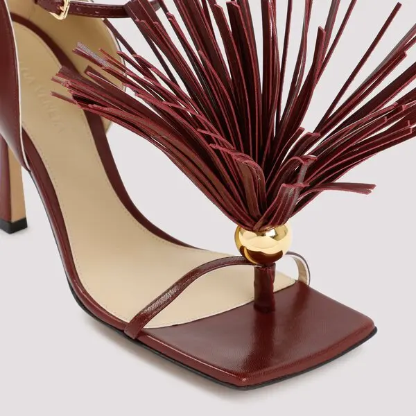 Bottega Veneta Leather Stiletto Sandals With Tassel Embellishment
