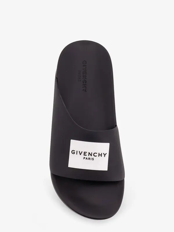 Givenchy Rubber Slide With Logo Lettering Patch - Black