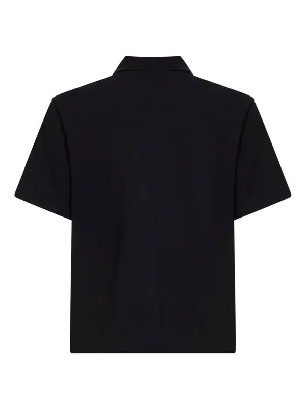 Moncler Black Cotton Pique Logo Polo Shirt - Multicolor