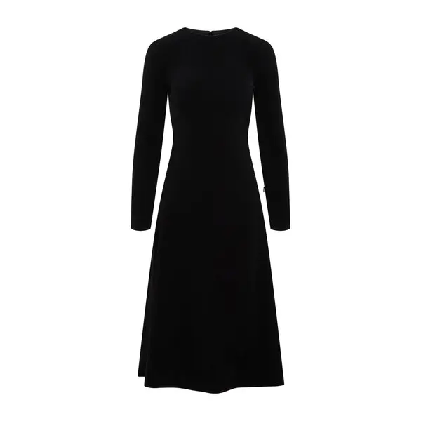 Balenciaga Long Sleeve Round Neck Dress - Black