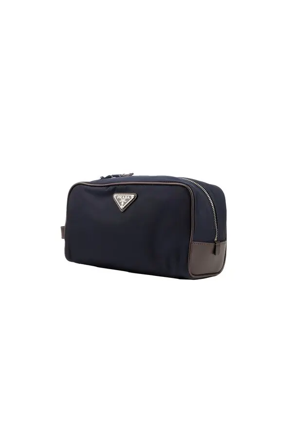 Prada Nylon And Leather Pouch