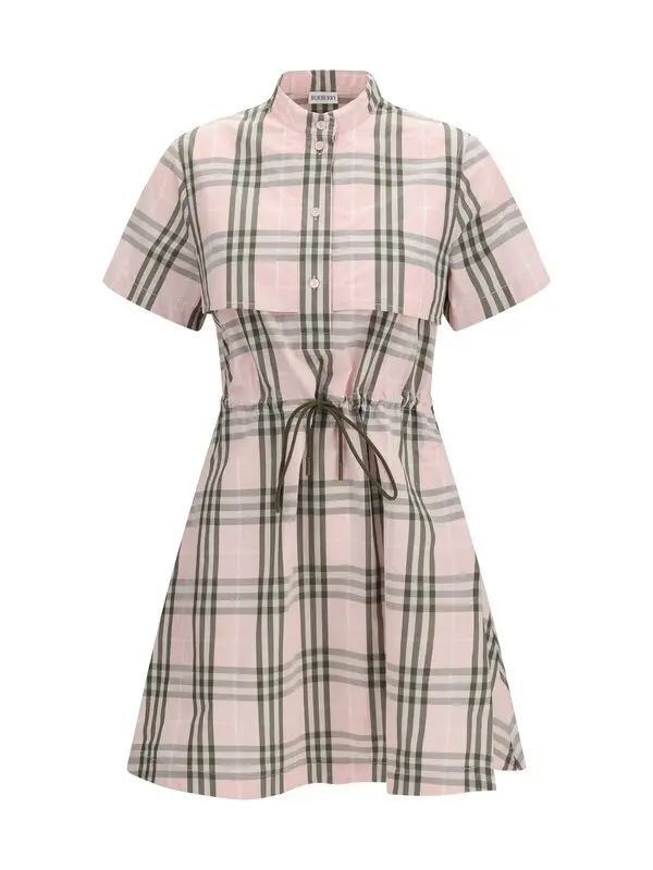 Burberry Check Cotton Dress - Pink