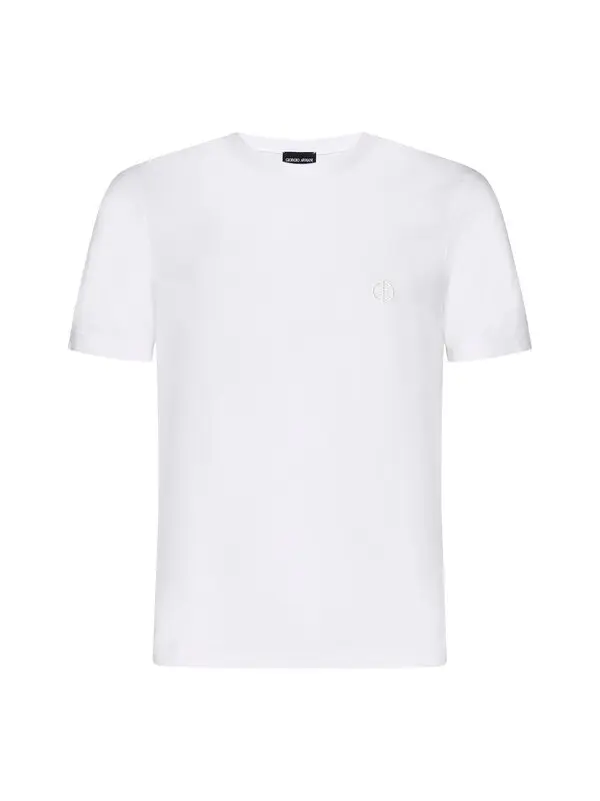 Giorgio Armani Icon Crew Neck T-shirt In Stretch Viscose Jersey - Multicolor