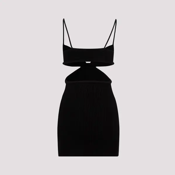 Off-White Ribbed Cut-out Mini Dress