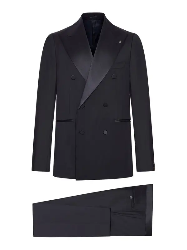 Tagliatore Double Breasted Wool Suit With Silk Inserts