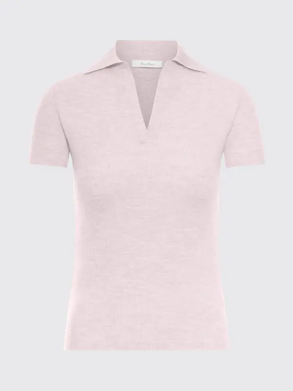 Max Mara Ribbed Knit Polo Shirt - Pink
