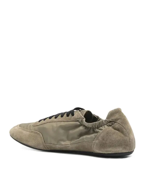 Prada Re-nylon And Suede Collapsible Sneakers - Green