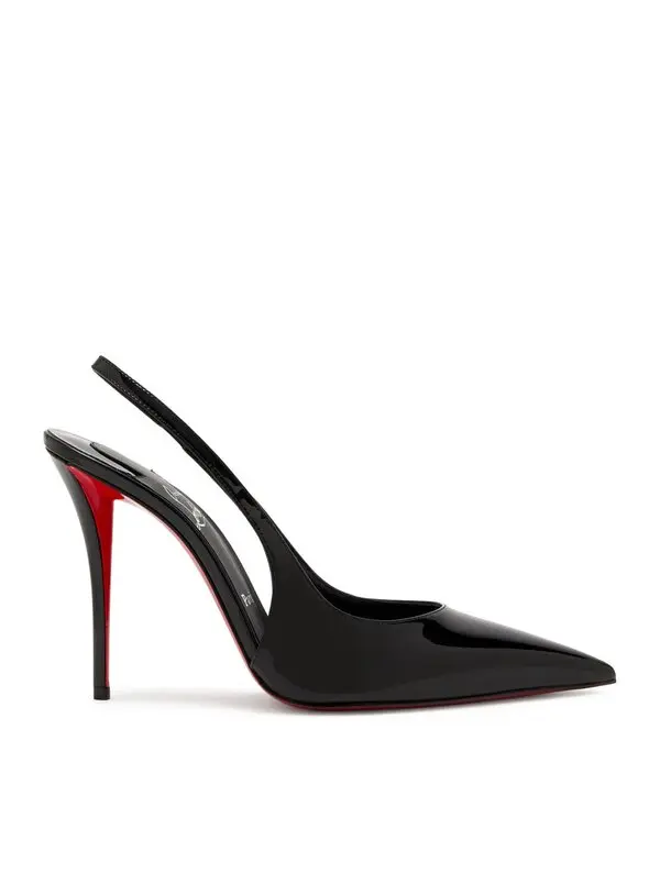 CHRISTIAN LOUBOUTIN Miss Z Patent Calfskin Slingback Pumps - Black