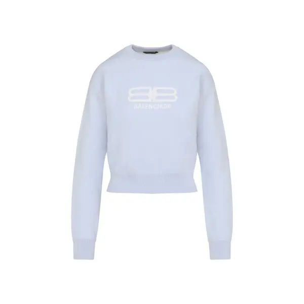 Balenciaga Cropped Pullover - Blue