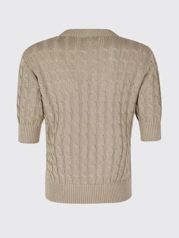 Max Mara Cable Knit Short Sleeve Sweater - Cream