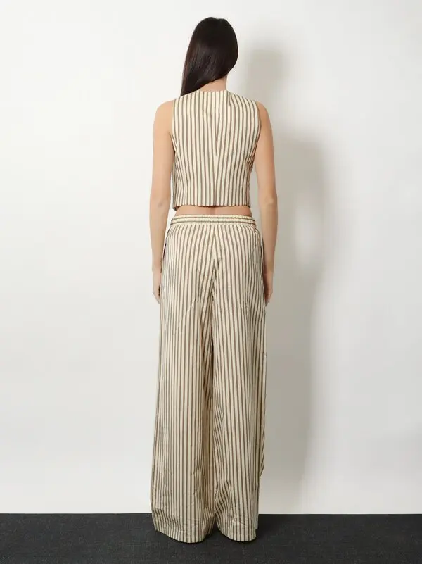 Max Mara Striped Cotton And Silk Blend Vest - Cream