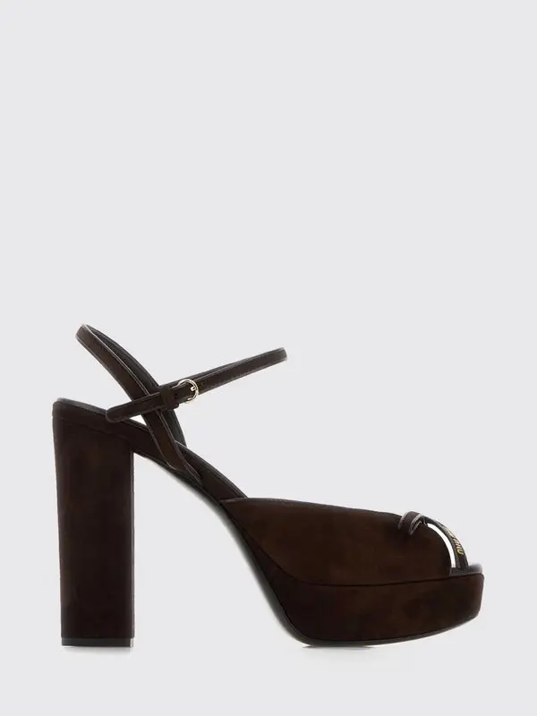 Miu Miu Suede Heeled Sandals - Brown