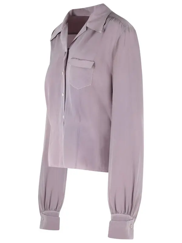 MAISON MARGIELA Long Sleeve Silk Shirt - Multicolor
