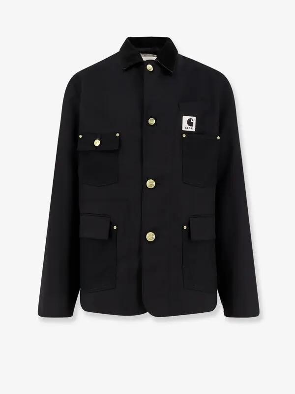 SACAI X CARHARTT WIP Jacket With Double Logo Patch And Gold Button Closure