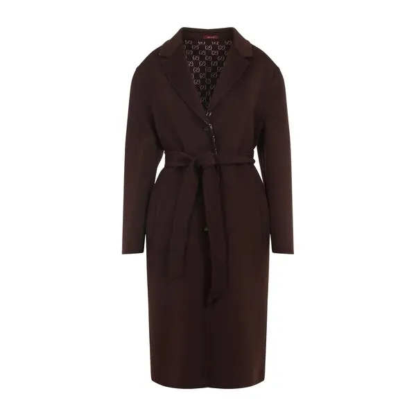 Gucci Double-face Gg Wool Coat - Brown