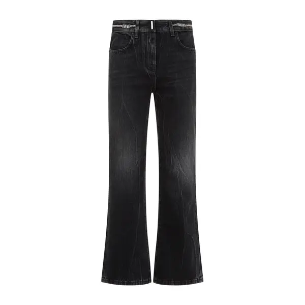 Givenchy Cotton Denim Pants With Metal Chain Detail