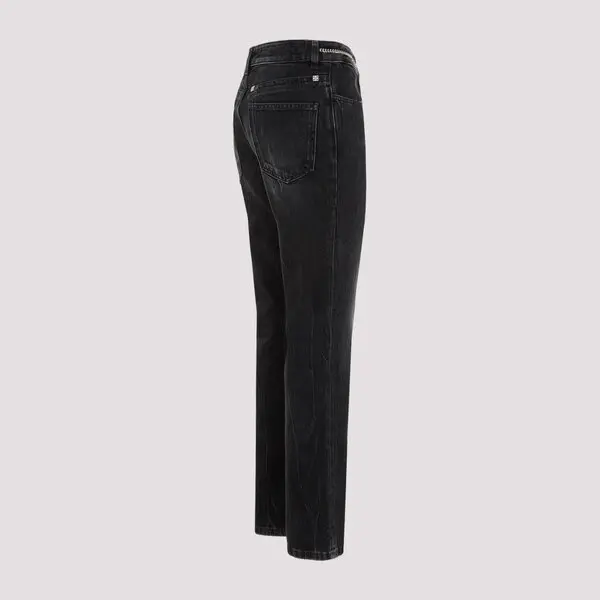 Givenchy Cotton Denim Pants With Metal Chain Detail