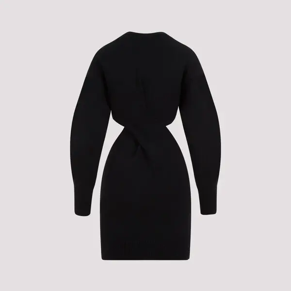 Alexander McQueen Wool & Cashmere Mini Dress - Black