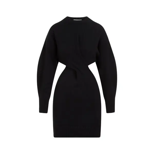 Alexander McQueen Wool & Cashmere Mini Dress - Black