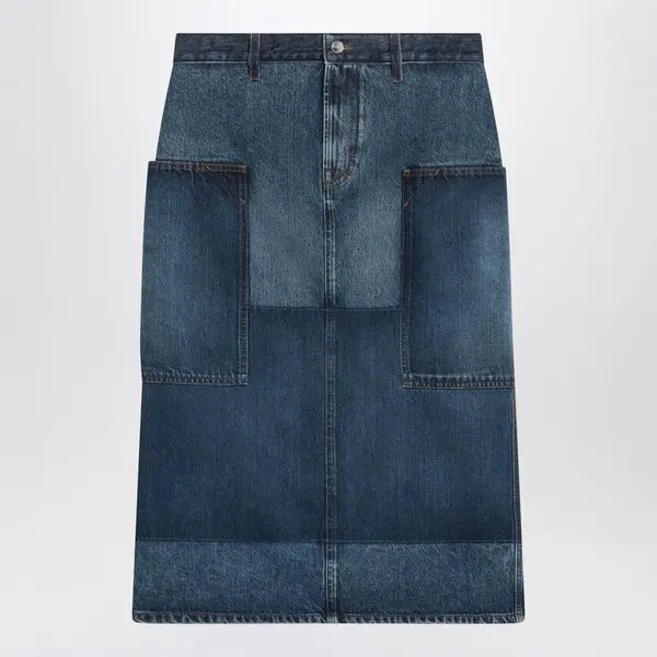 Gucci Patchwork Denim Skirt - Blue