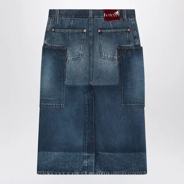 Gucci Patchwork Denim Skirt