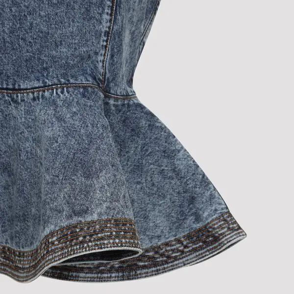 Alaïa Peplum Denim Top