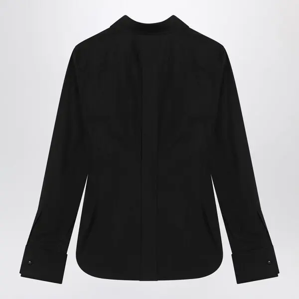 Max Mara Cotton Stretch Shirt With Embroidered Logo