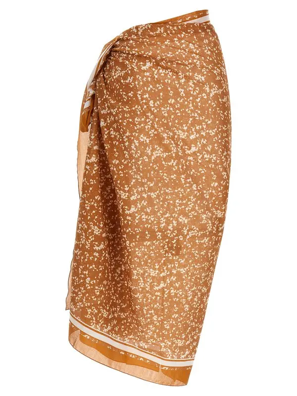 Kiton Printed Cotton Sarong Skirt