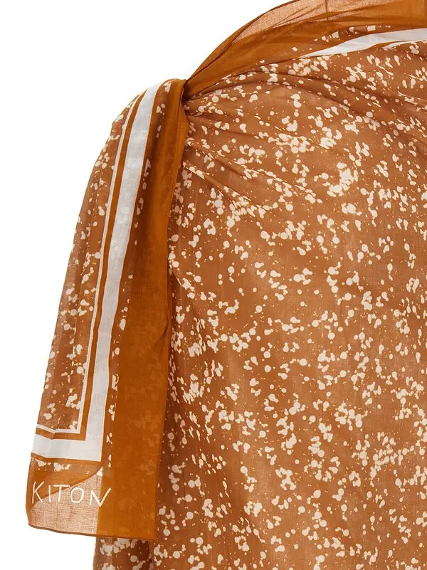 Kiton Printed Cotton Sarong Skirt